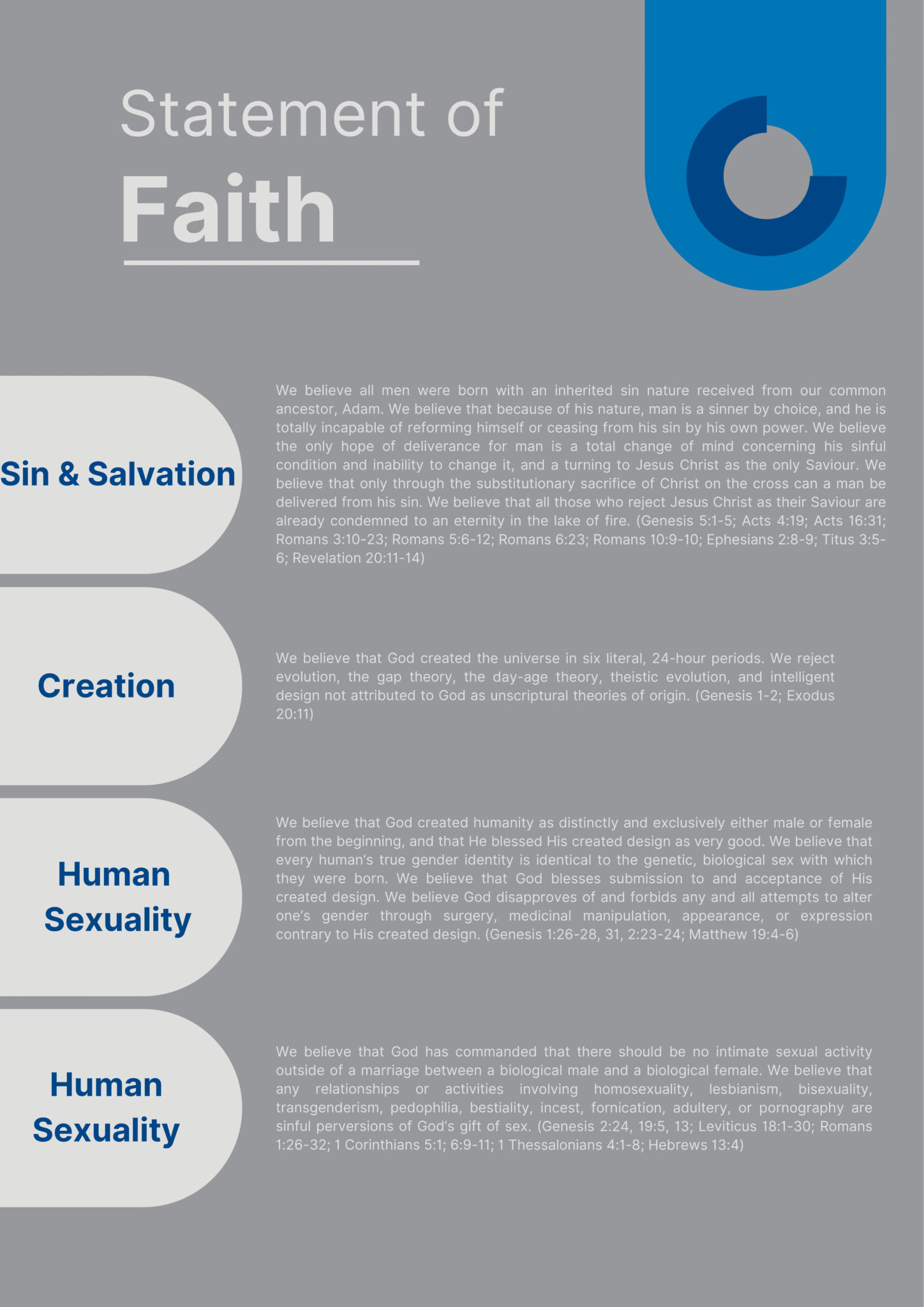 Statement of Faith - Gateway Christian Academy
